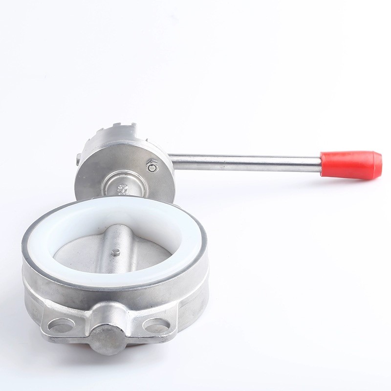 Sanitary Stainless Steel SS304/316L Weld Connection Manual Butterfly ...